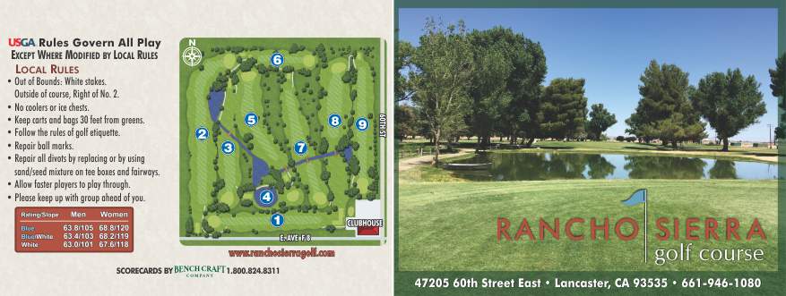 Scorecard - Rancho Sierra Golf Club